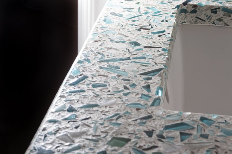 Introducing Sea Pearl, The Crushed Glass Countertop with the Feel of A ...